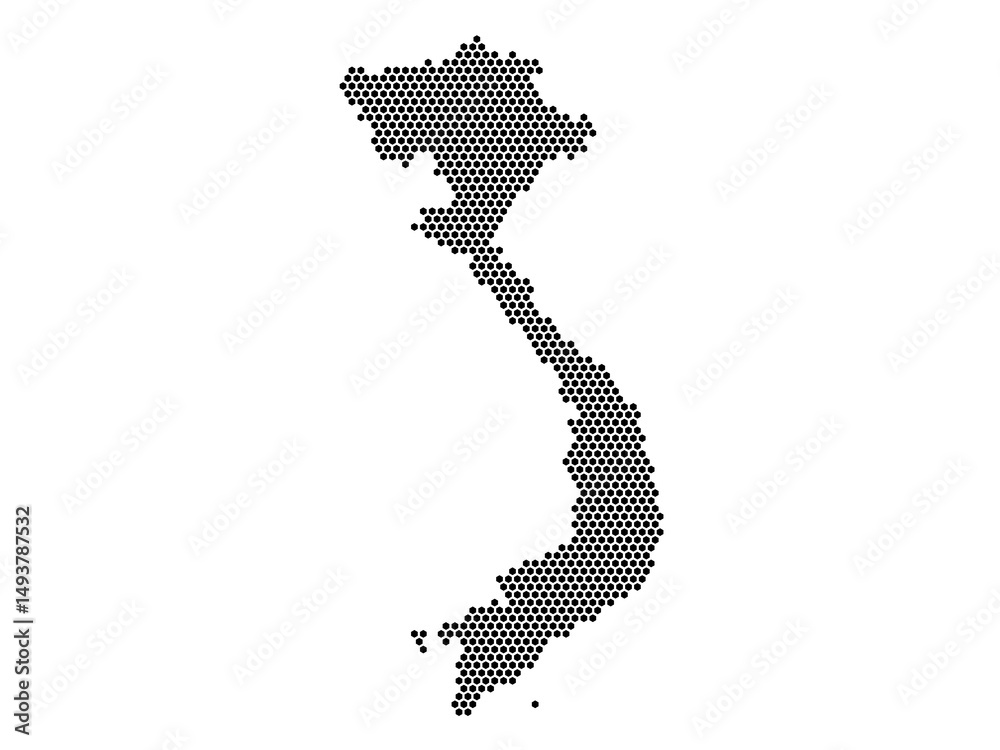 Poster Hexagonal Grid map of Vietnam Large – Wall Art | UkPosters