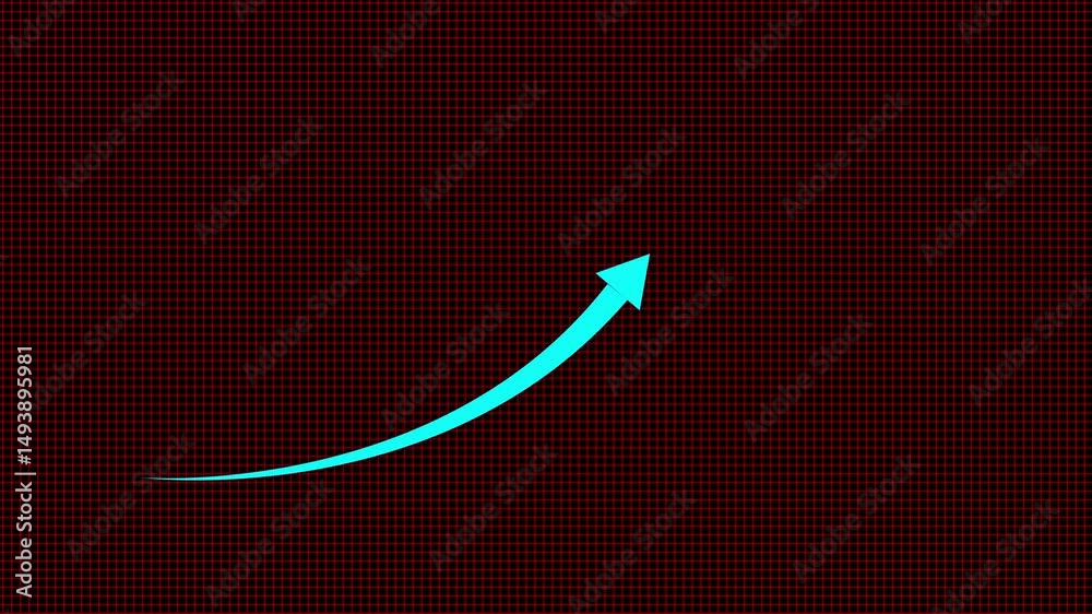 Vidéo Stock Red arrow still goes up. Glowing Red Arrow. Business ...