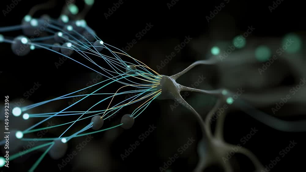 A futuristic neural network diagram showcasing a transformer model ...