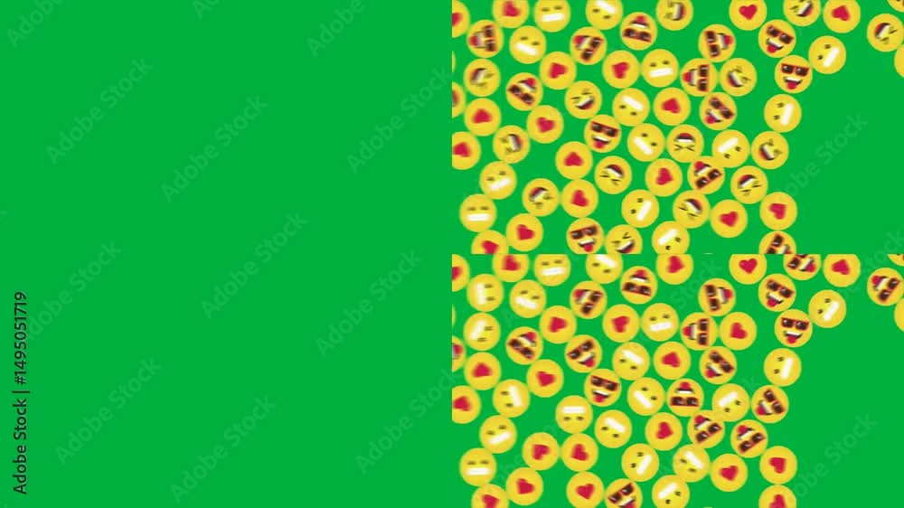 Animated 2d character green screen multiple laughing emojis, heart eyes ...