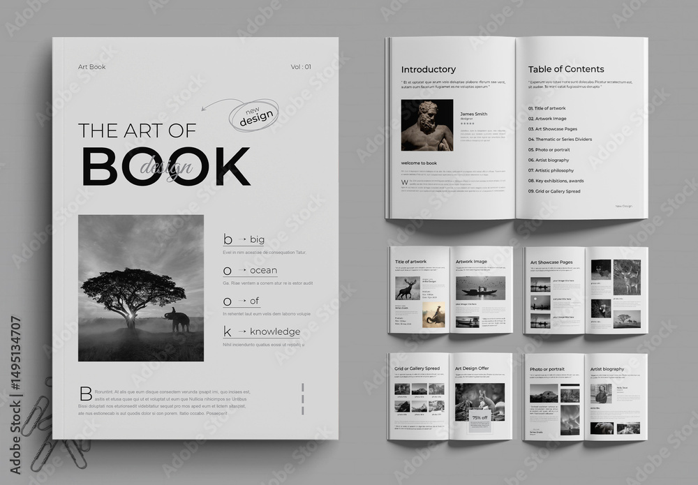Modern Art Book Layout Template for Creative Portfolios Stock Template ...