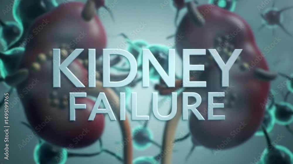 Embossed Kidney Failure Text Over Blurred Kidney and Toxin Visuals with ...