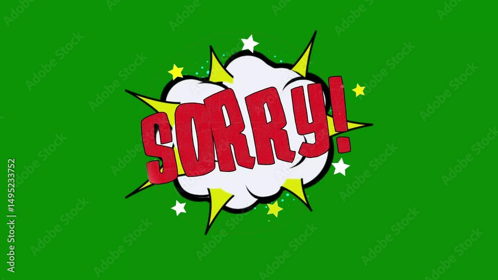 sorry Word cartoon bubble explosions Popup Style Expressions Colored ...