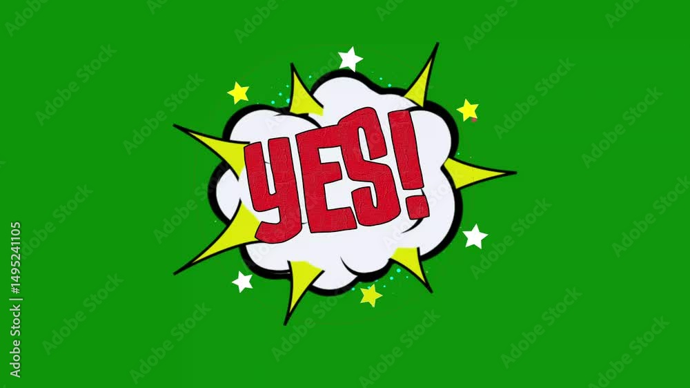 yes Word cartoon bubble explosions Popup Style Expressions Colored Bomb ...