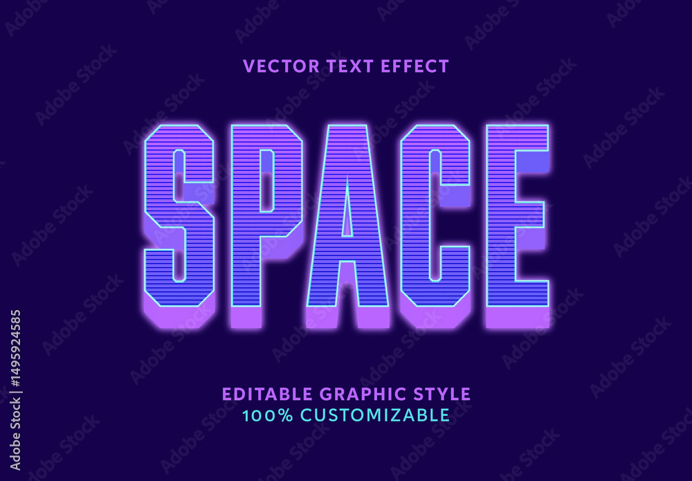 Blue And Purple space font futuristic digital sci-fi text effect Stock ...