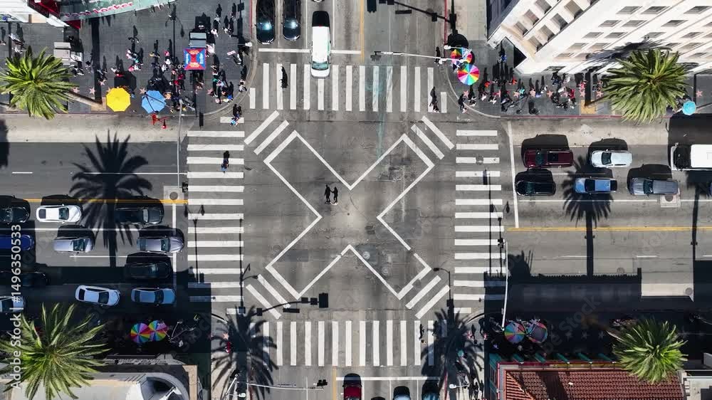 Walk Of Fame In Los Angeles California United States. People Crossing ...