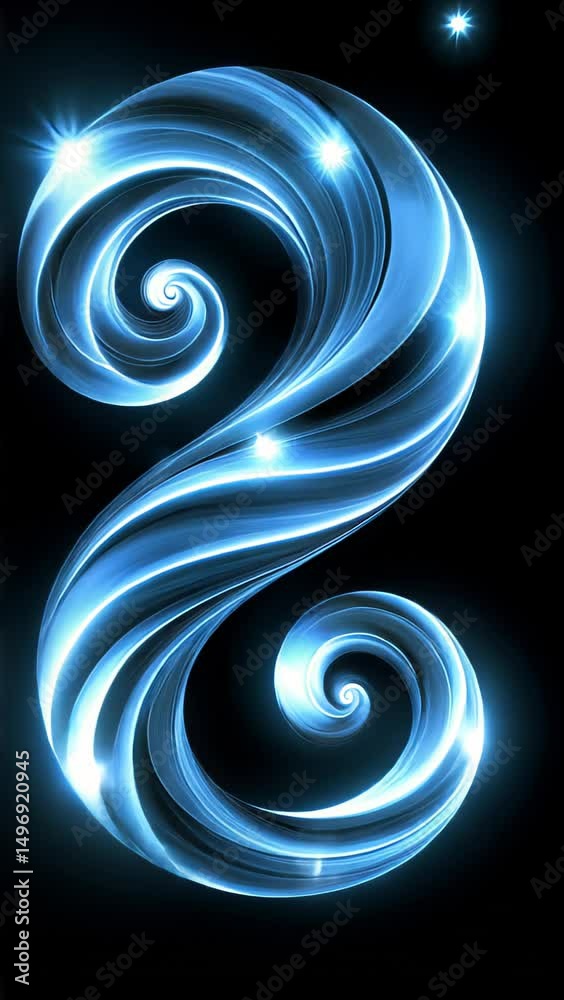 Stockvideon Eternal flowing of Maori koru symbol with Matariki stars ...