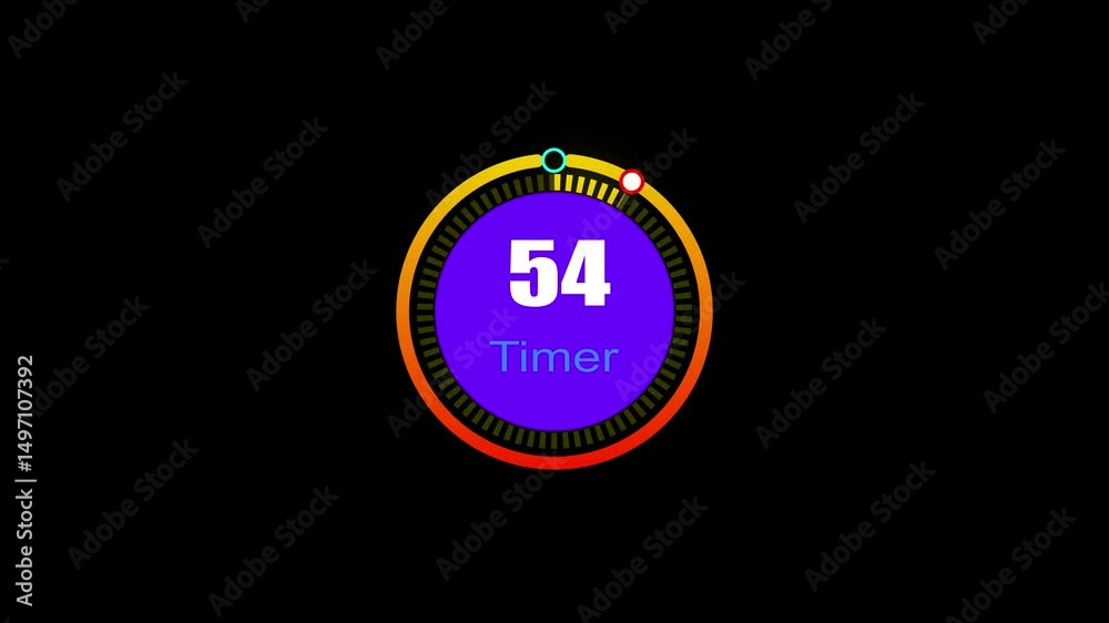59 seconds digital clock countdown timer animation. 3d countdown timer animation from 59 to 0 ...