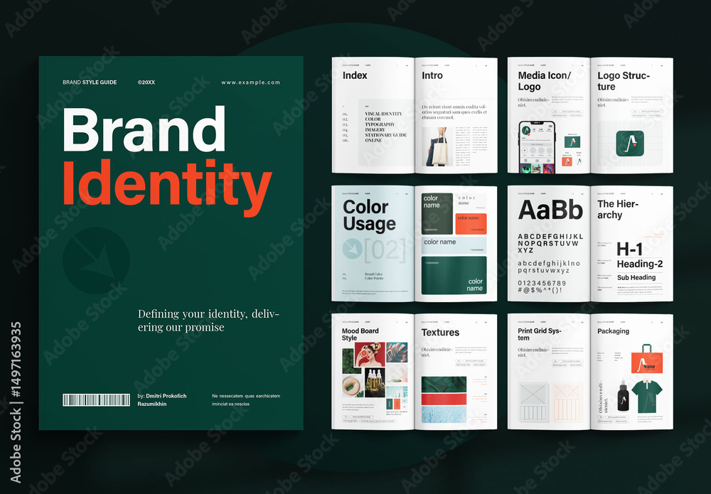 Creative Brand Identity Guidelines Portait Brochure Design Layout Stock ...