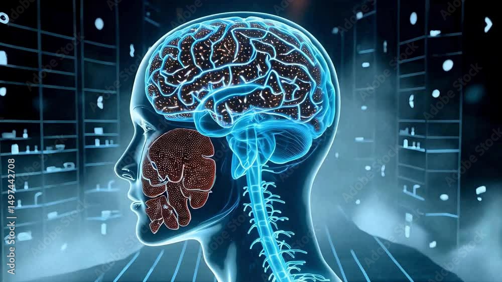 Human brain anatomy x ray scan medical illustration healthcare science ...