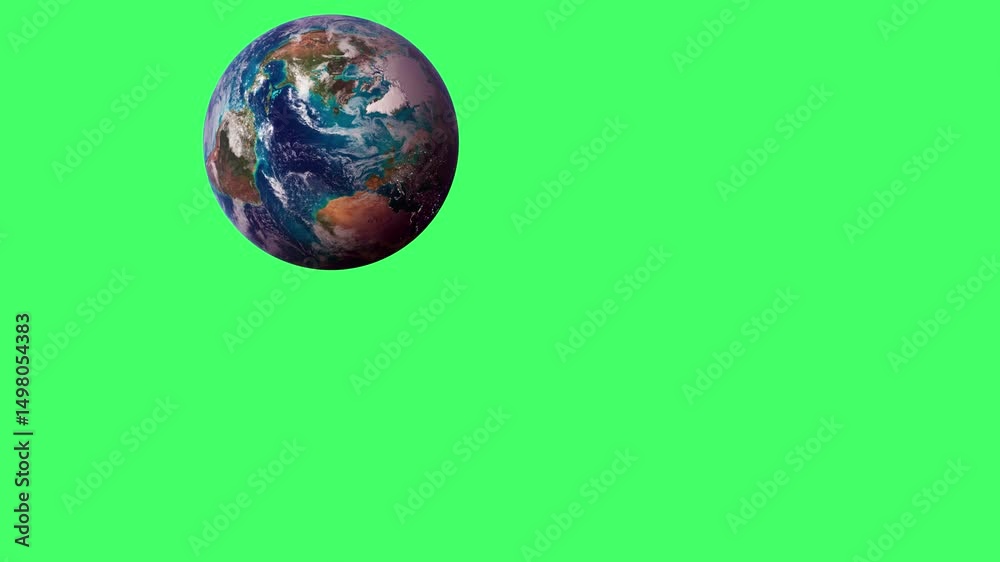 2D animation of zooming and Rotating Earth Planet, Green Screen ...