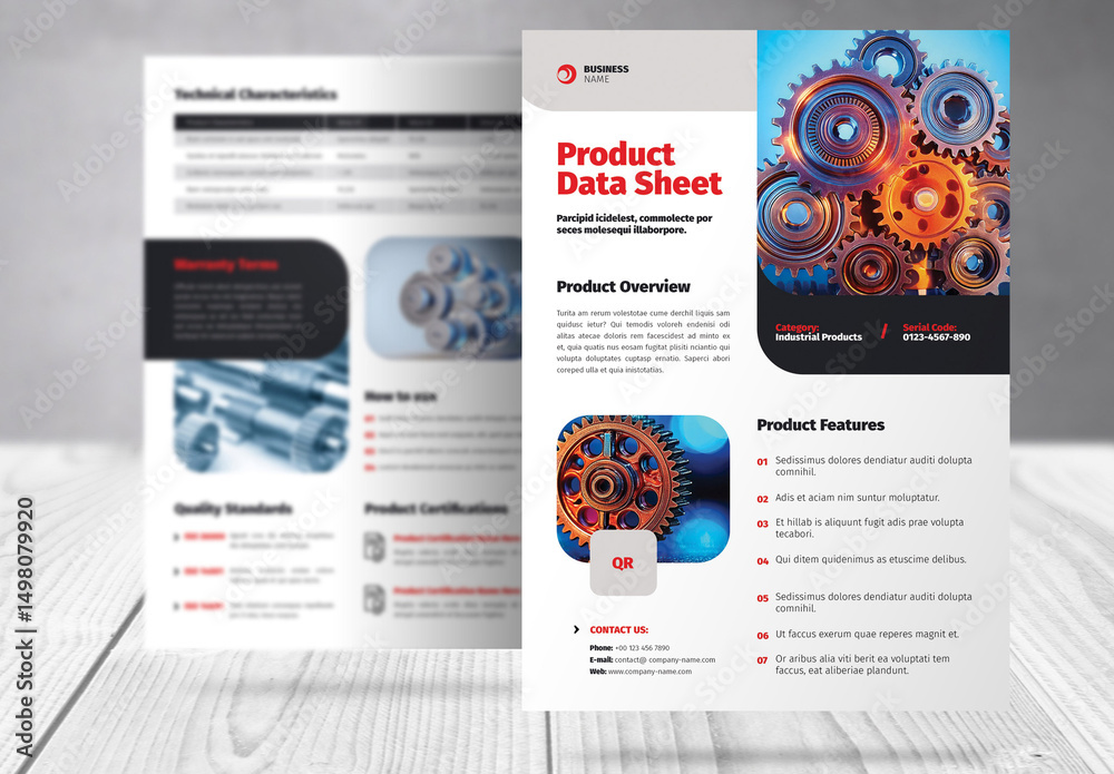 Product Specification Data Sheet Template Stock Template | Adobe Stock