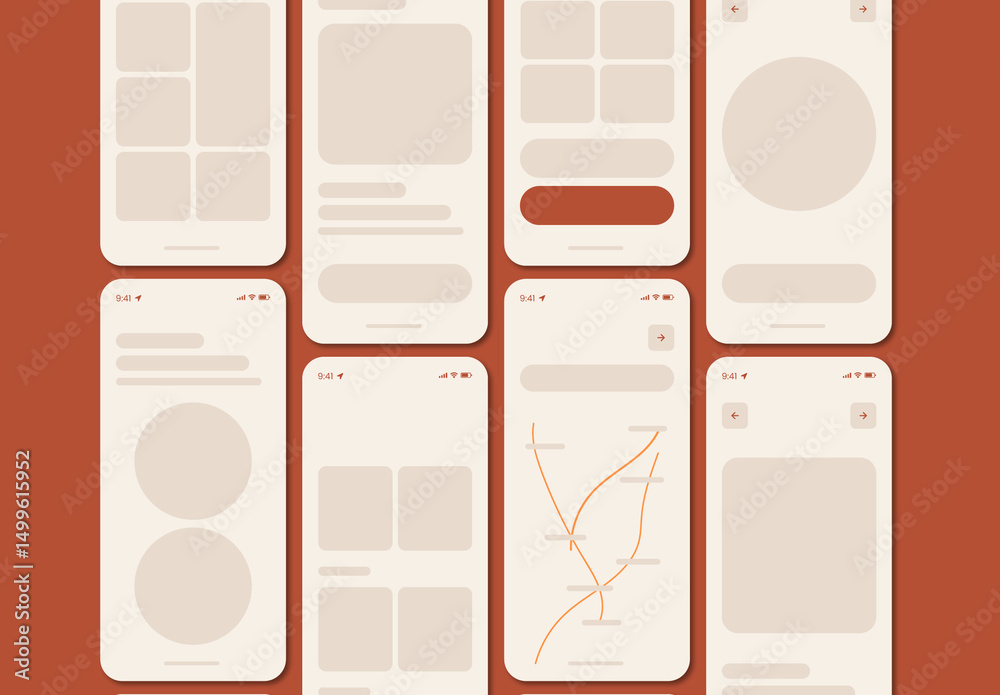 Food Mobile Application Wireframe Template for UI UX Design and ...