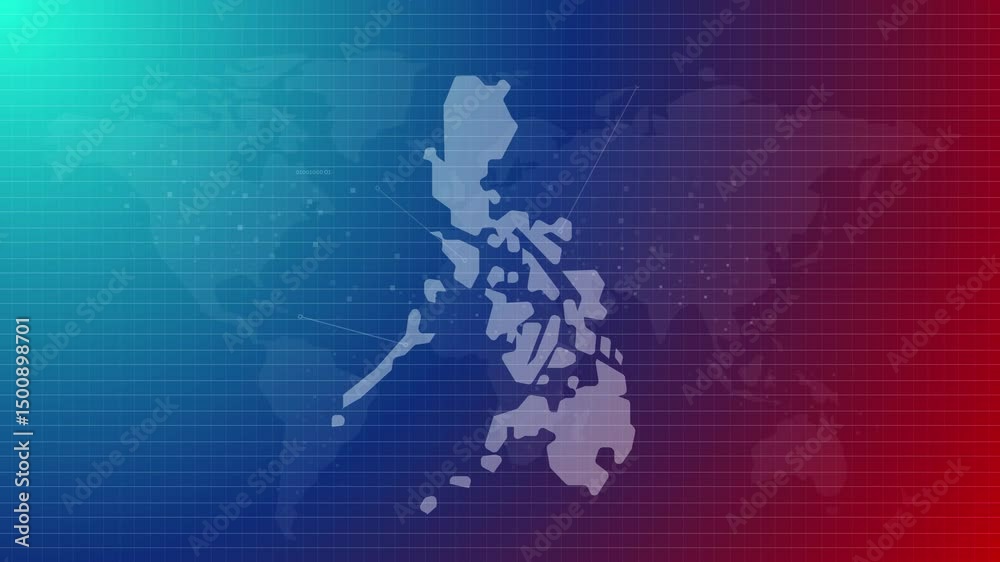 Philippines map futuristic Phillipines country shape connected global ...