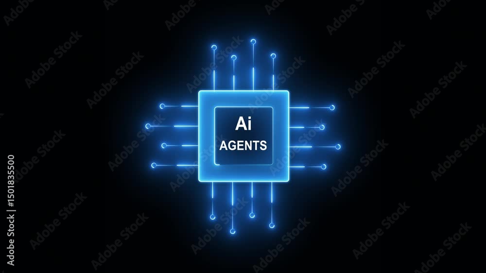 AI agent agentic artificial intelligence animated video virtual assistant on the transparent ...