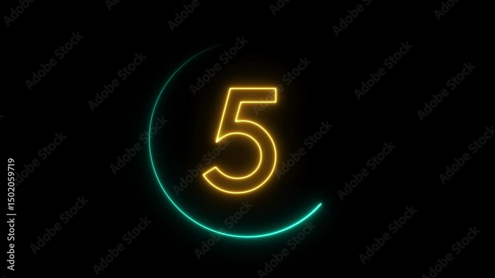 Video Stock 10 second countdown timer animation with neon number text ...