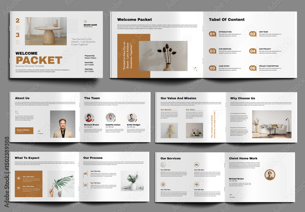 Welcome Packet Brochure Layout Stock Template | Adobe Stock
