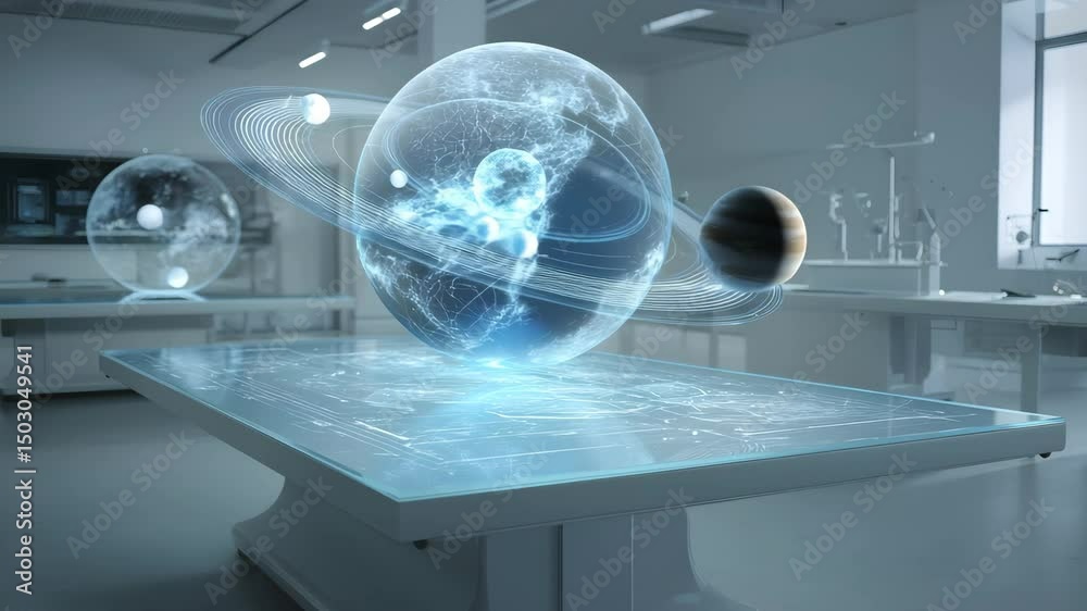 holographic solar system model, futuristic holographic solar system ...