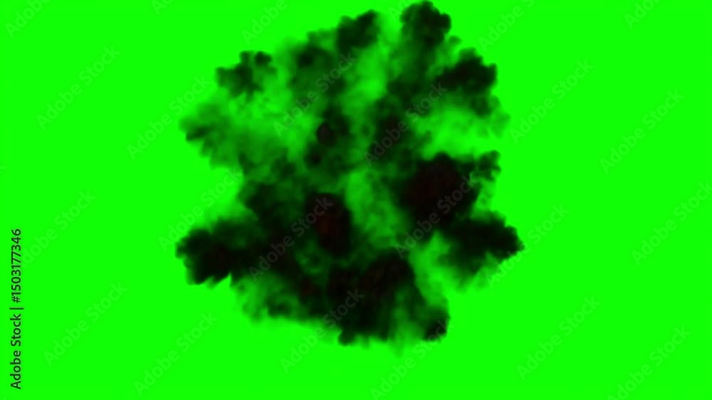 Explosion on green screen background. Smoke, Smoke Elements motion ...