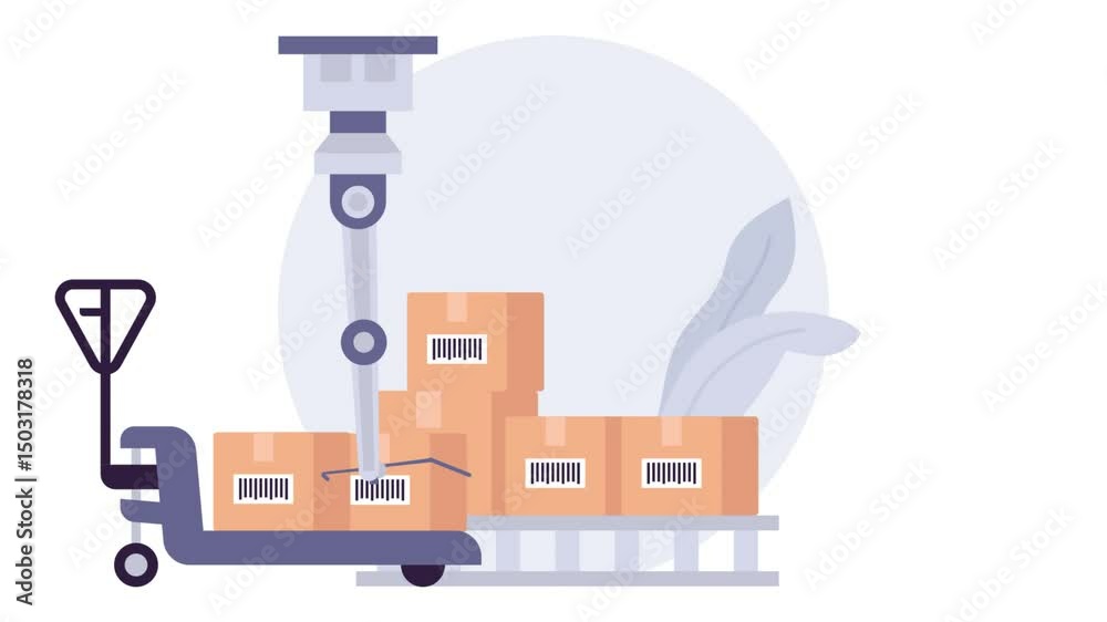 Vertical Lift Module Handling Cargo load animation, Robotic Arm ...