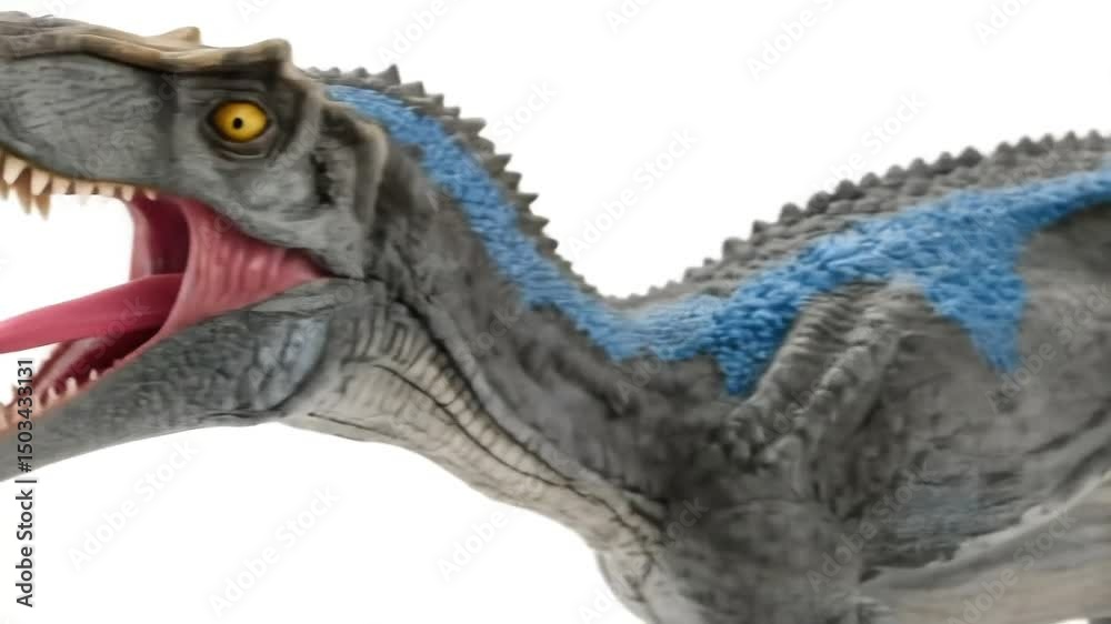 A digital illustration of a Velociraptor, specifically "Blue" from the ...