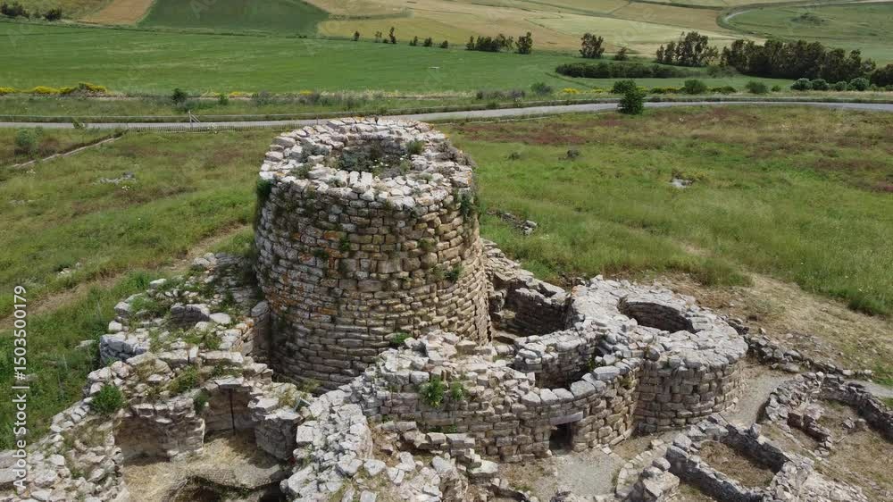 Nuraghe Piscu, a prehistoric stone tower built by the Nuragic ...