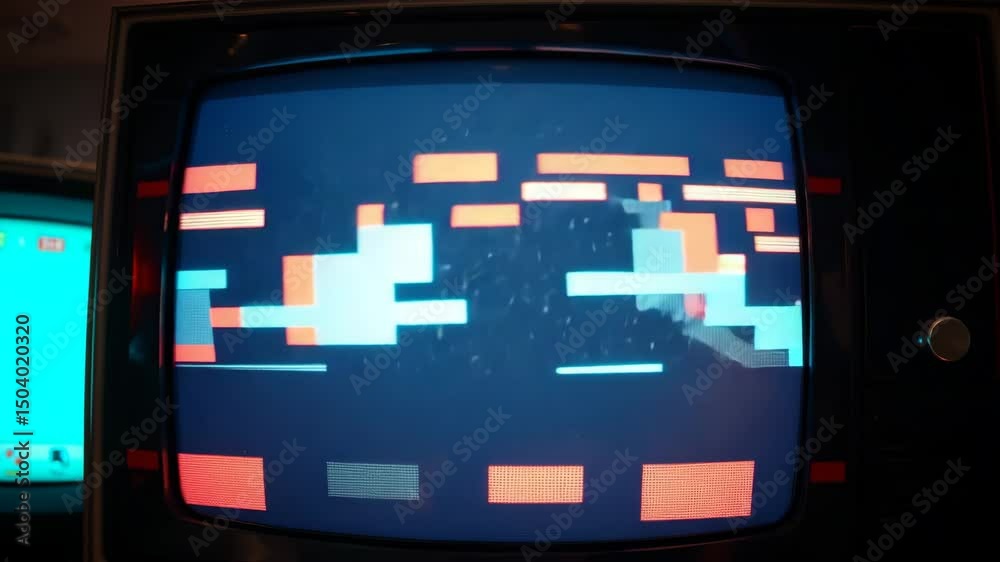 Vintage television screens flickering Close Up Footage of a Retro TV ...
