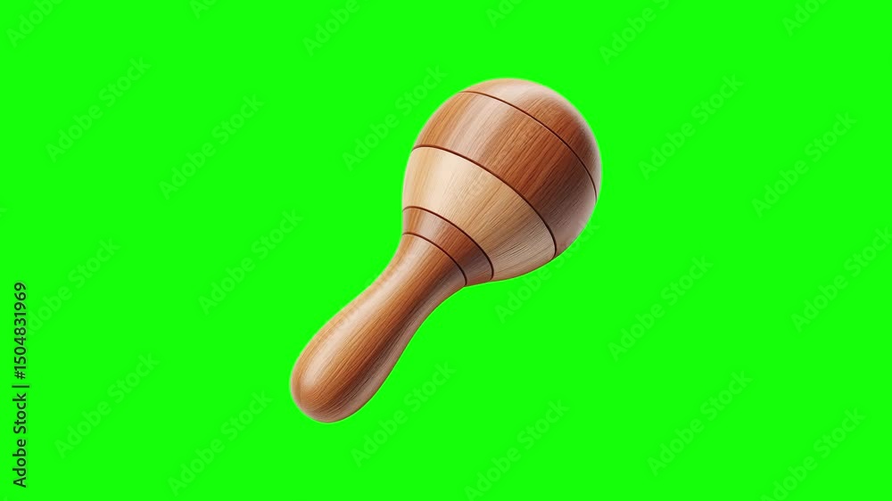 Wooden maracas green screen animation motion graphic in 4K high ...