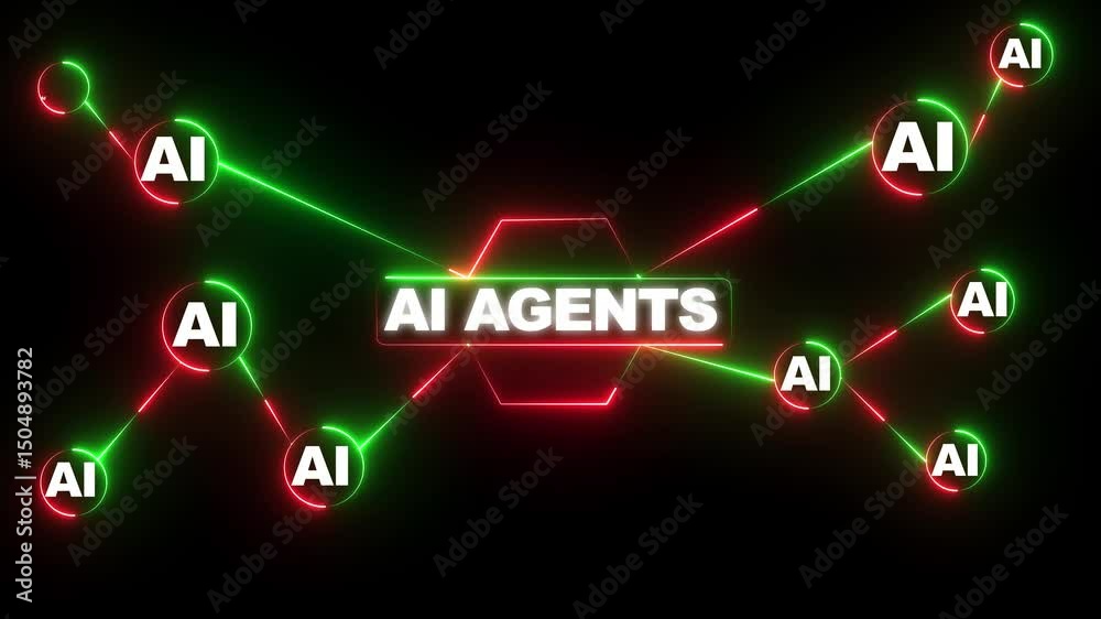 Multi function for Agentic AI technology motion background. ai agent ...