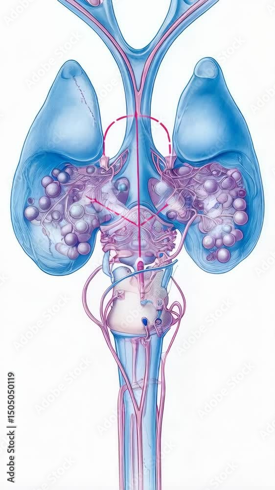 Illustration of the human lymphatic system featuring lymph nodes ...