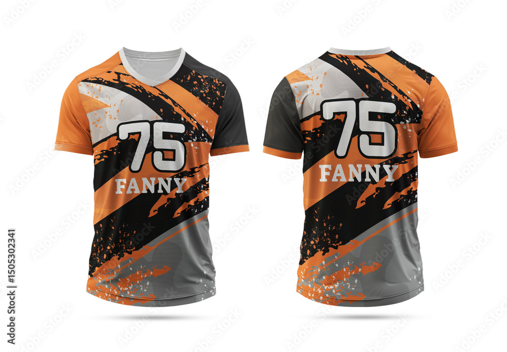 Sports Jersey Design Front and Back View Stock Template | Adobe Stock