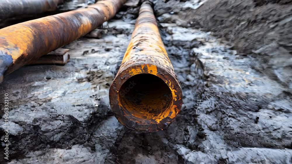 video of A corroded, rusted socket tube with a steam gas leak in the ...