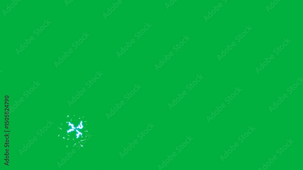 Animated cartoon 2d character green screen chroma key 4k ring, spark ...