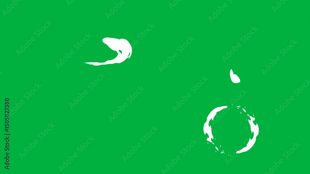 2d character, swirl, splash, streak on green screen, chroma key, 4k ...