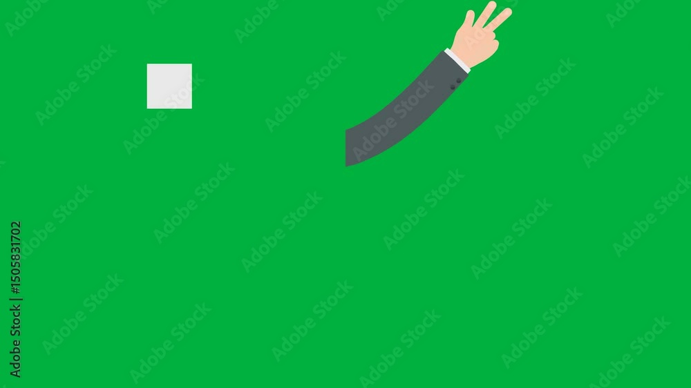 2d character, hand, hand, hand, card on green screen, chroma key, 4k ...