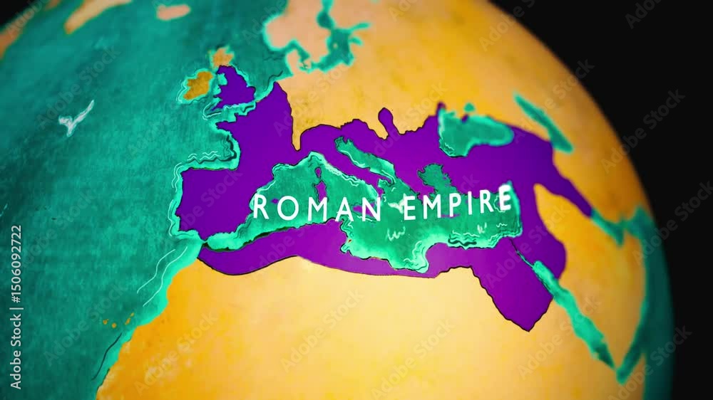 Map of the Great Roman Empire 3d animation. Roman Empire boundaries ...