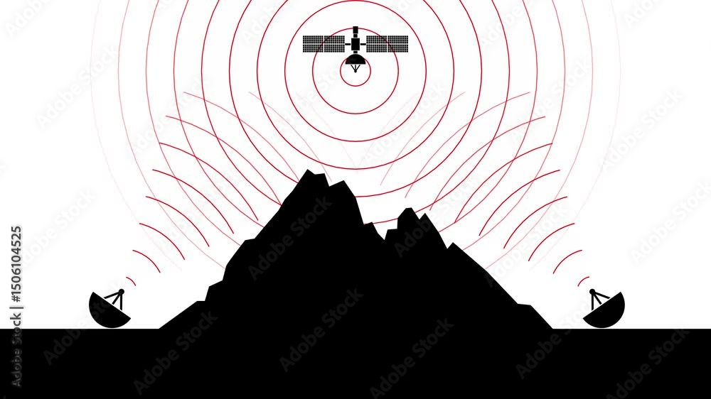 Signal transmission system between earth and satellite to avoid ...