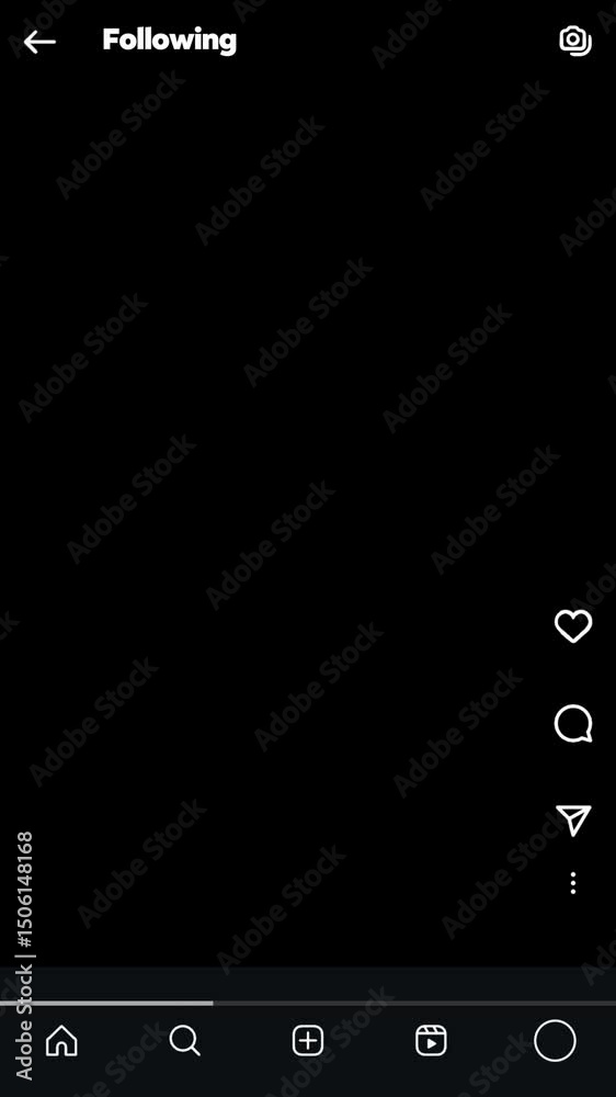 Instagram Following Reel Stories IG UI Animation Overlay (Black Version ...