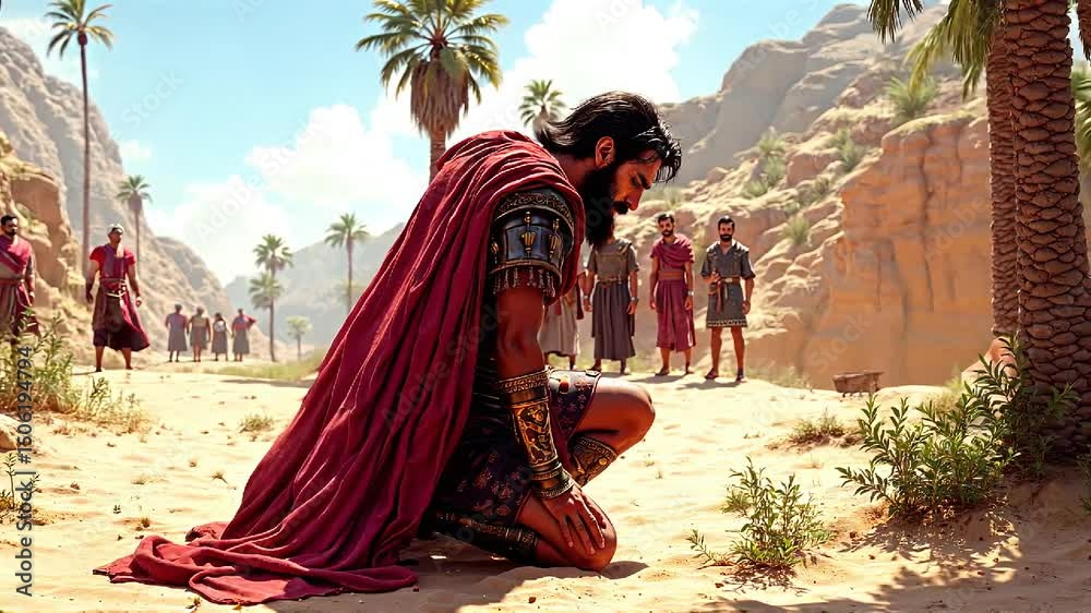 Roman Centurion kneels nearby Jesus Stock Video | Adobe Stock