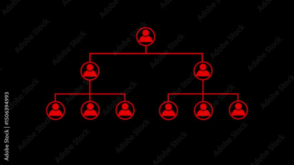 Vidéo Stock Dynamic Organizational Chart tiered leadership levels ...