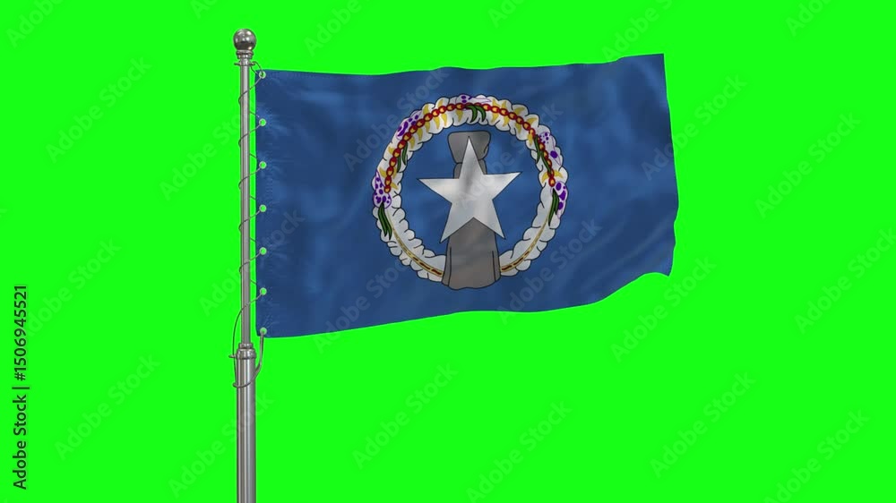 Video „Northern Mariana Islands 3D 4K Flag Realistic Waving in the Wing ...