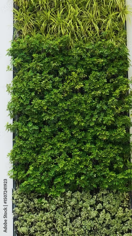 Modern architectural facade with vertical green walls of contemporary ...