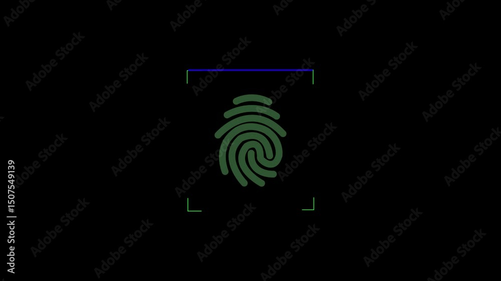 Video „The animation of the fingerprint. Digital fingerprint scan ...