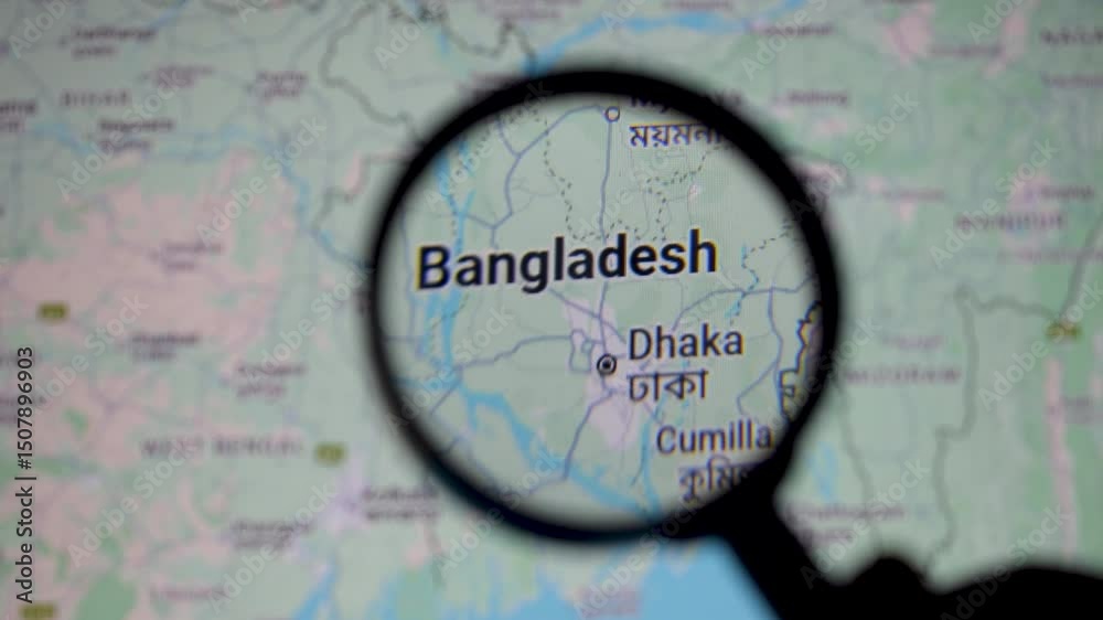 Mumbai, India - 27 May 2025, Video of map of Bangladesh through ...