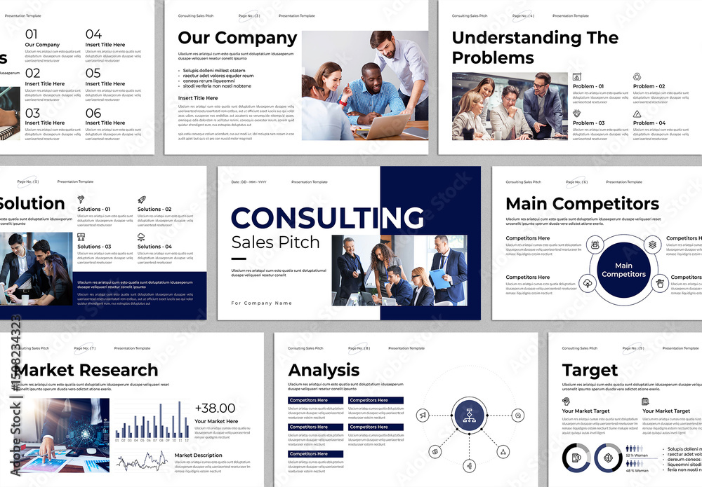 Consulting Sales Pitch Presentation Template Stock Template | Adobe Stock