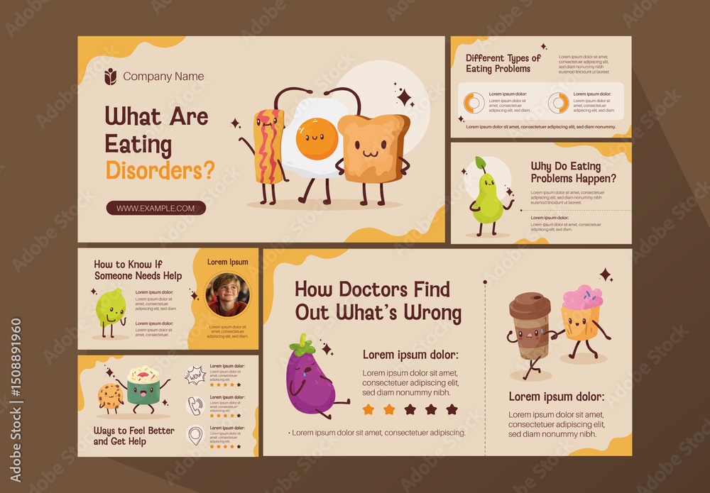 Colorful Children Eating Disorders Prevention Healthy Alimentary Habits ...