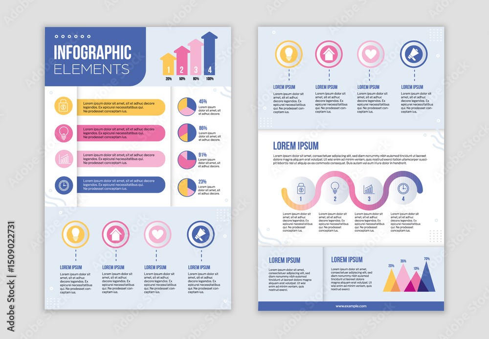 Blue And Pink Infographic Chart Diagram Data Timeline Infographics ...