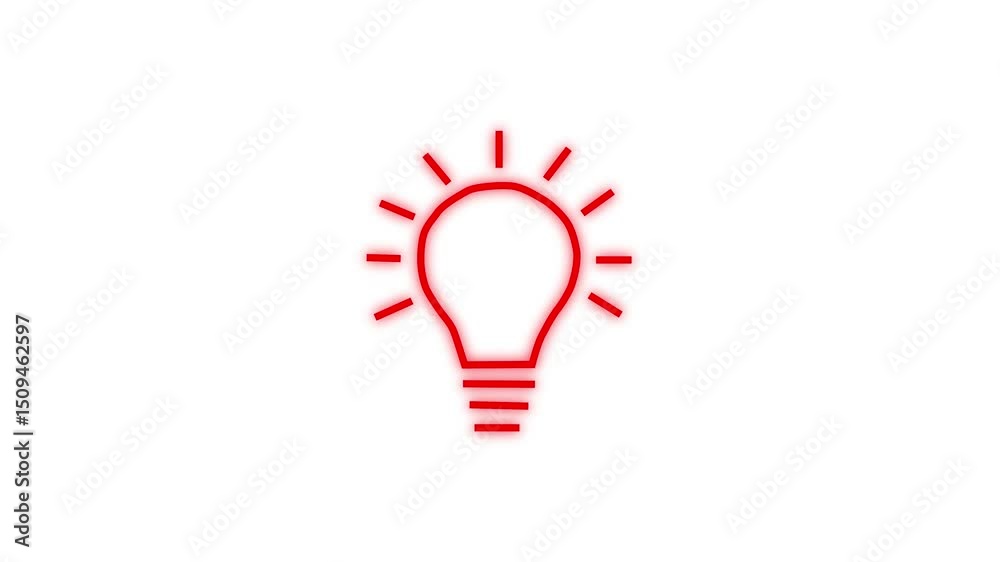 Lamp bulb turns on and off, blink, simple flat icon. Idea sign, cartoon ...