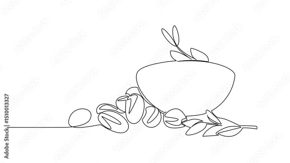 Animation of single one line drawing small fruit stall containing ...