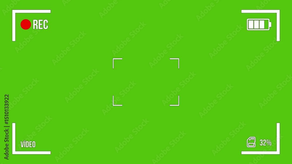 Video Camera Recording Screen Green Screen Background HD Animation ...